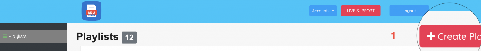 Create your First playlist – M3U editor