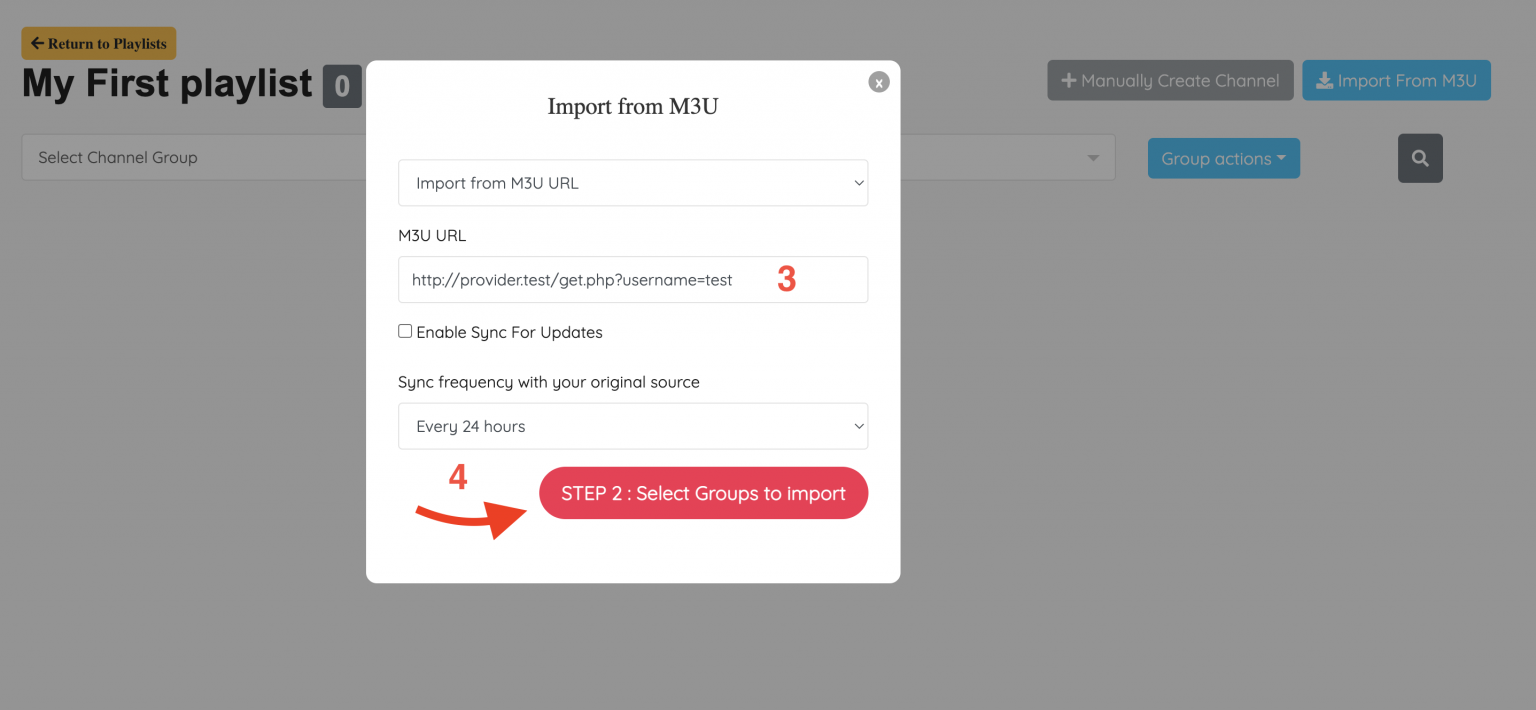 Create your First playlist – M3U editor