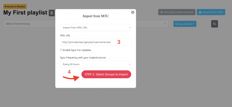 Create your First playlist – M3U editor